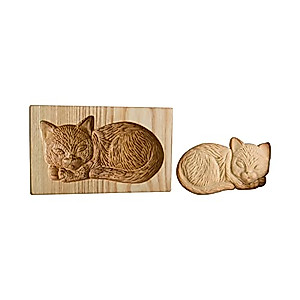 Wooden Cookie Molds, Engraved Embossing Cookie Cutter with Christmas Tree Deer Pinecones Pattern for Baking Embossed Cookies for Kids and Adults to Make Cookie Dough