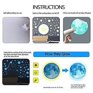 Glow Stickers in The Dark Stars Moon Elfin Unicorns Dots 1597 PCS Set Self-Adhesive Glow in The Dark Stickers for Room Ceiling Wall Decals Kids Party Decoration