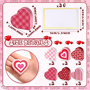 Qunclay 18 Pcs Valentine's Day Wooden Heart Place Card Holder Mini Heart Decor with 30 Pcs Gold Foil White Place Card Table Photo Number Sign Stand Holder for Place Setting Decoration(Bright Style)