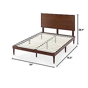ZINUS Raymond Wood Platform Bed Frame with Adjustable Wood Headboard / Solid Wood Foundation / Wood Slat Support / No Box Spring Needed / Easy Assembly, Full