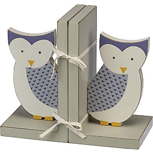 Primitives by Kathy 101922 Baby Wood Bookends, 4" x 7" x 4", Owl