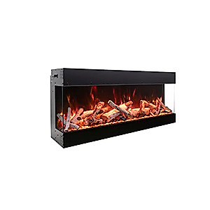 Amantii TRV-45-BESPOKE Tru View Bespoke - 45" Indoor/Outdoor 3 Sided Electric Fireplace, WiFi, Bluetooth, Speaker, and a Selection of Media Options