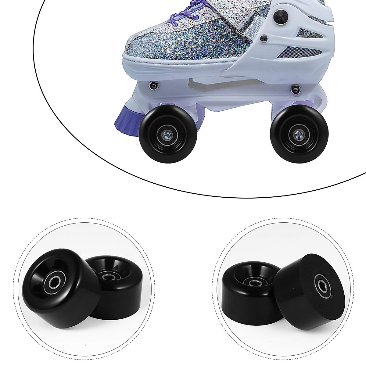 VOSAREA 4Pcs Shoe Wheel Skates Accessories Skating Wheels ice Skates Wheel Roller bladse Wheels Wheel with Bearing Skates Bearings Wheels Inline Hockey Wheels pu Double Row Skateboard