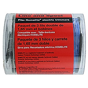 Homelite Genuine OEM AC41RL3 Autofeed Dual .065” Replacement Line and Spool Pack for Homelite Electric String Trimmers (3 Pack)