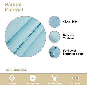 JUCFHY Square Spring Table Cloth Solid Plaid Jacquard Tablecloth Elegance Water Resistant Contemporary Woven Decorative Table Cover,Spillproof Soil Resistant Holiday Tablecloth,60 X 60 Inch,Turquoise