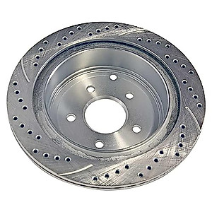 Yicotens Compatible With Rear Drilled Slotted Brake Rotor Pair PR41350DSZPR