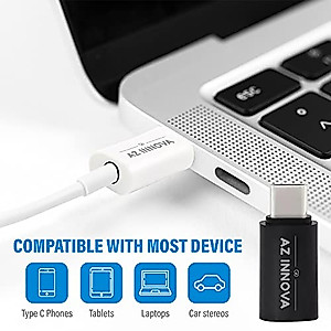 USB Type C Audio 3.5mm Headphone Adapter Aux to Jack Headphones Type-C Adapters Female Male Head Earphone Plug Pro Stereo Compatible with Samsung Galaxy, Note, Ipad Pro, MacBook, Pixel (2 Pack)