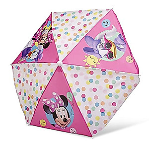 Delta Children 4 Seat Activity Picnic Table with Umbrella and Lego Compatible Tabletop, Minnie Mouse, 32.5 in x 34.25 in x 53.5 in