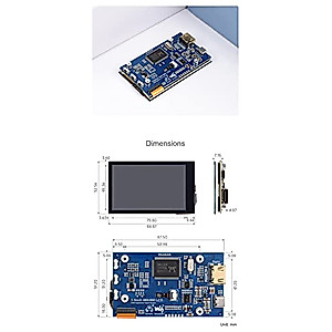 Coolwell 3.5 Inch LCD Display 3.5inch HDMI Touch Screen Touchscreen for Raspberry Pi 4B+ 4B 3B+ 3B 2B+ Zero W WH 2 W Jetson Nano PC 480x800 Adjustable Brightness IPS Display