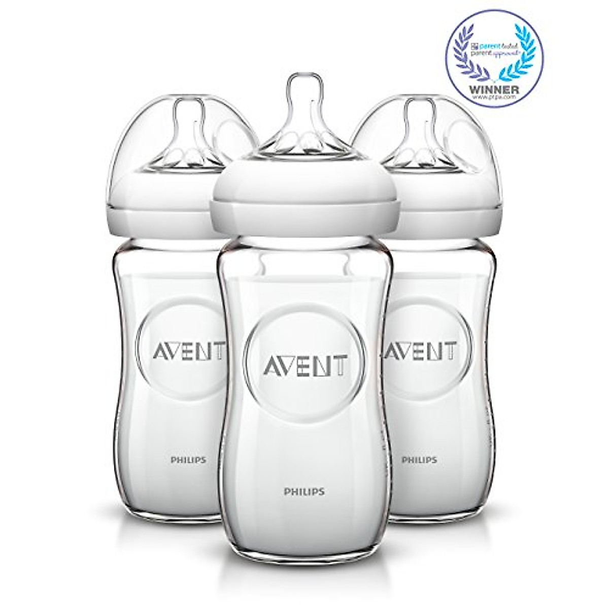 Philips AVENT Natural Glass Bottle, 8 Ounce (Pack of 3)