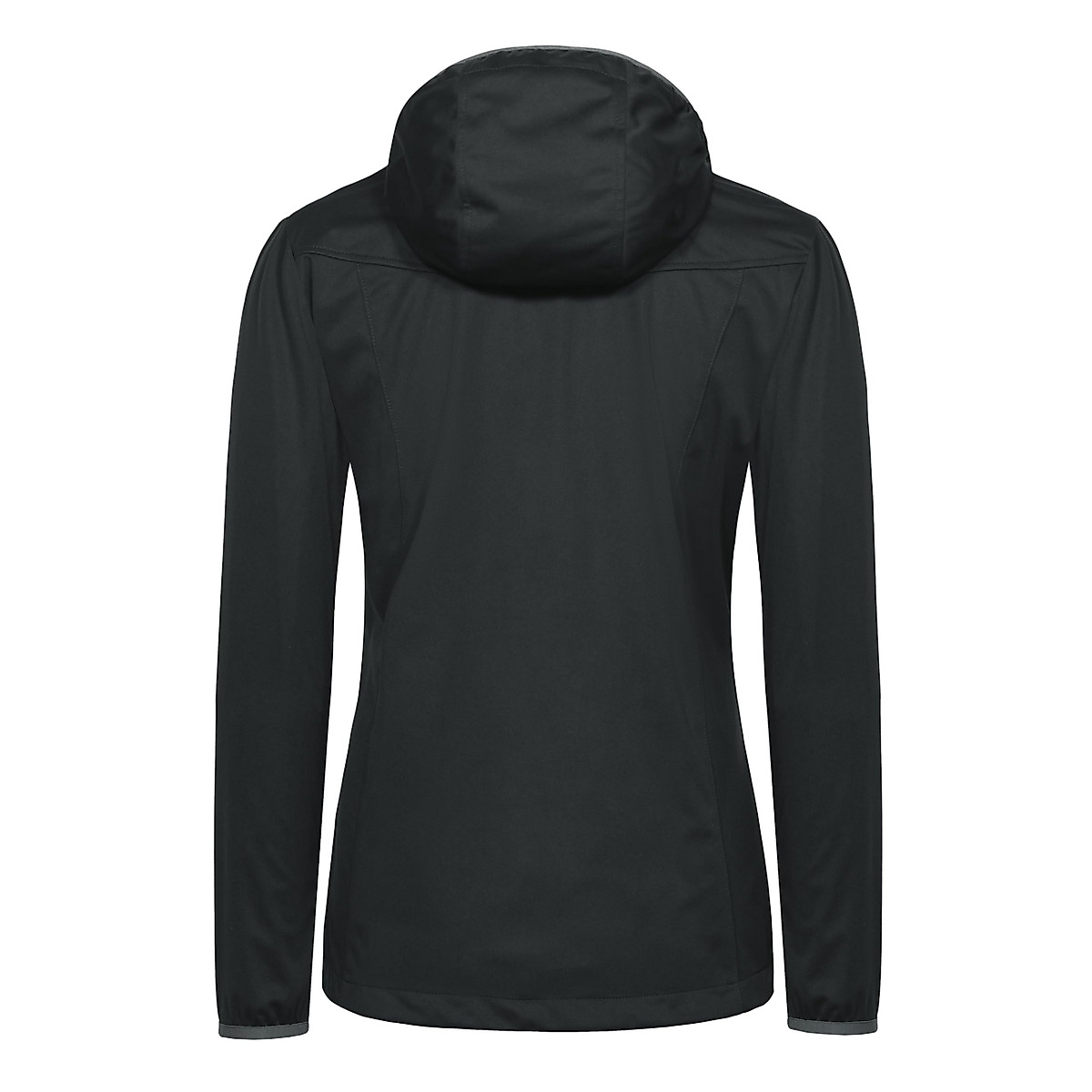 Little Donkey Andy Women's Lightweight Hooded Softshell Jacket for Running Travel Hiking, Windproof, Water Repellent Black Size L