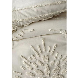 DecorAvenue 100% Cotton Hand Tufted Textured Duvet Cover Boho Bedding Comforter Cover Set of 3 Pieces with Corner Ties & Zip Closures (California King 98" x 104" Inches, Pattern 4)