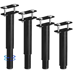 Skuehod Metal Adjustable Bed Legs Replacement Set of 4,Center Support Legs for Steel Bed Frame Slat Support (7"-13")