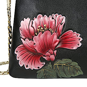 WILD WORLD Leather Hobo Handbag, Fashion eather Wristlet Clutch, Pretty Purse Bag for Women