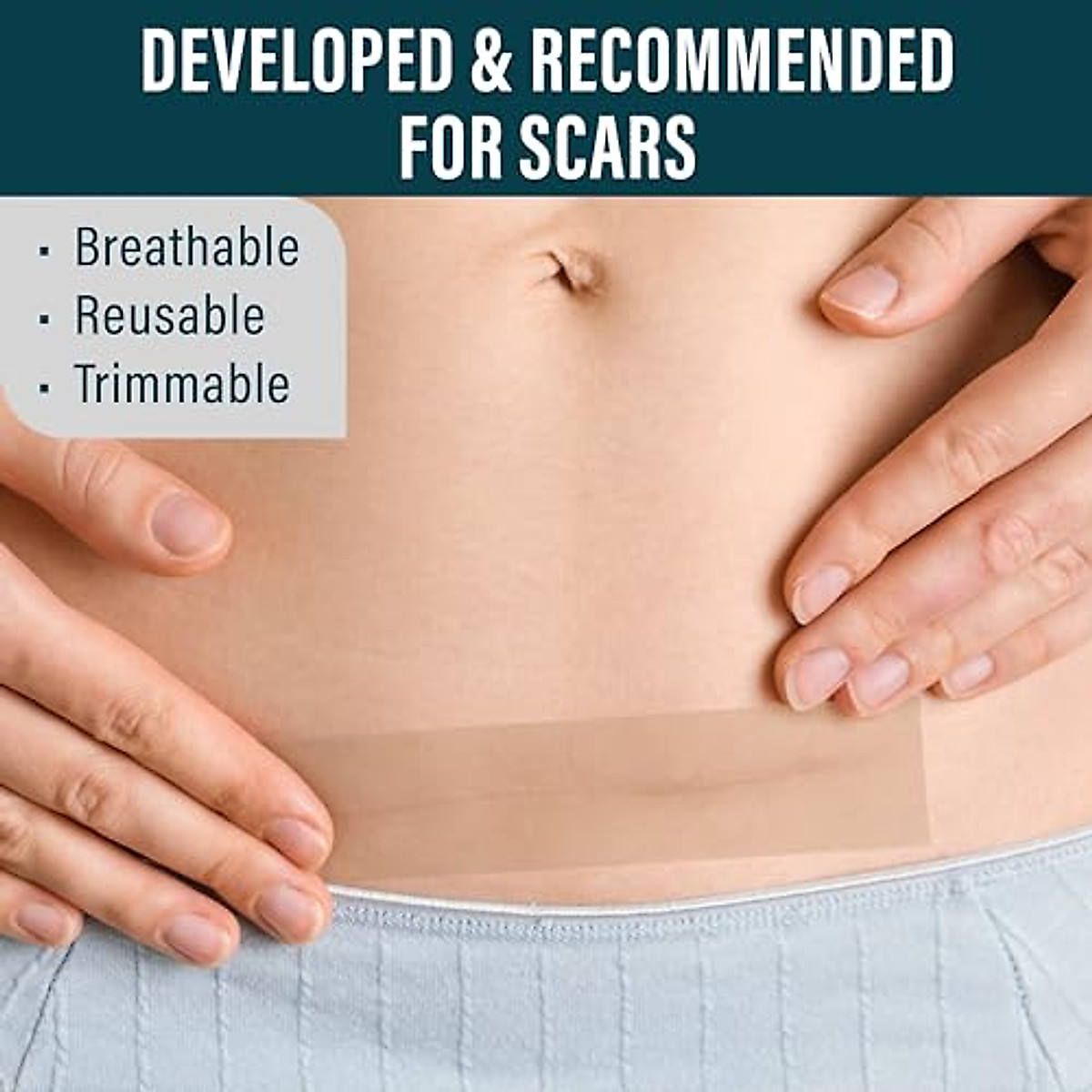 NUVADERMIS Silicone Scar Tape for Surgical Scars - 120" x 1.5" Roll - Extra Long Scar Sheets for C-Section, Tummy Tuck, Keloid, and Surgical Scars - Reusable Medical Grade Silicone Scar Tape - 1 Pack