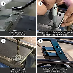 Project Patio - Rocker Spring Plate 3 Inch x 5 Inch, Universal Fiberglass Replacement Part for Swivel Rocking Chair, Outdoor Furniture Repair - 2 Pack