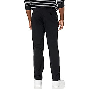 Amazon Essentials Men's Straight-Fit Casual Stretch Khaki Pant, Black, 34W x 32L