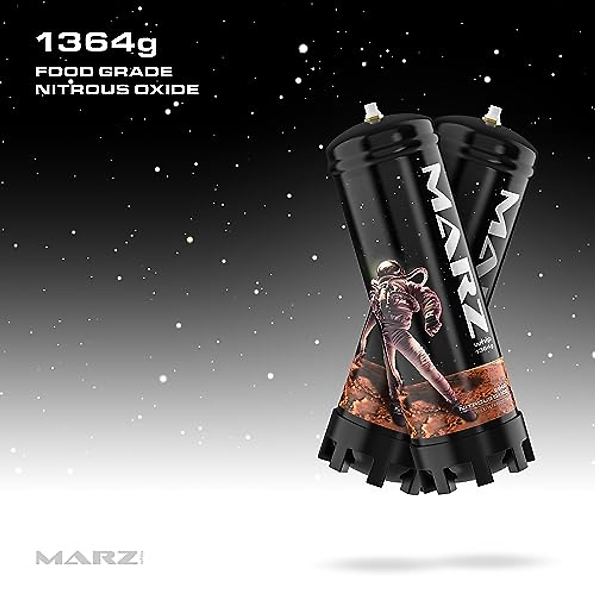 Marz Premium Whipped Cream Charger 1364g 2.2L - Food Grade Nitrous Oxide Tank Pure Flavored N2O Chargers - For Any Standard Whipping Cream Dispenser – (1 Cylinder)