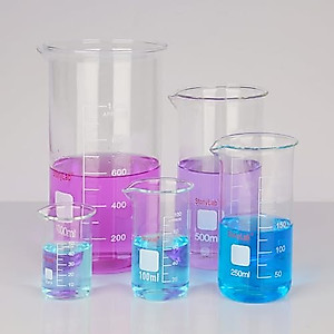 stonylab Glass Beaker, 1-Pack Borosilicate Glass Graduated Tall Beaker with Pouring Spout Lab Beaker, 500 ml