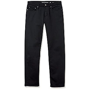 Amazon Essentials Men's Straight-Fit Stretch Jean, Black, 28W x 28L
