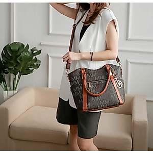 MKF Collection Signature Tote Bag for Women, Vegan Leather Handbag, Crossbody Top-Handle Ladies Shoulder Bag Purse By Mia K