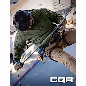 CQR Men's Insulated Hooded Tactical Jacket, Lightweight Mid-Layer Warm Hoodie, Water Resistant Full Zip Hiking Work Coat, Lightweight Olive, Large