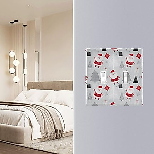 FJDENG Christmas Santa Claus Light Switch Cover,PC Decorative Double Toggle Switch Plate Covers Standard Size 1 Gang,4.56 x4.48 Inch