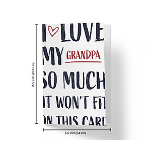 Karto Sweet and Funny Birthday Card For Grandpa, Large 5.5 x 8.5 Greeting Card, Grandpa Birthday Card, Birthday Card For Grandfather - Birthday Cards For Grandpa This Much Grandpa