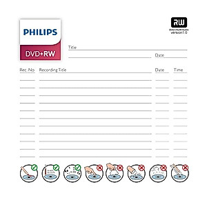 Philips DW 4 S 4 J 05 F/10 DVD+RW Blanks (4.7 GB Data/120 min Video, 4X High-Speed Recording, Pack of 5)