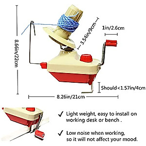 Yarn Winder by RRigo - Easy to Set Up and Use - Hand Operated Yarn Ball Winder 3.5 Ounce Capacity + 10 PCS Stitch Knitting Needles + 10 PCS Plastic Needles + 1PCS Scissors