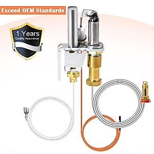 Hiorucet 446-513A Pilot Assembly Propane Gas Kit for Heat N Glo Fireplaces and Gas Log Sets, Heat-N-Glo SL2000, 4000, 5000, 6000 Model, SRV446-513A LP Pilot Assembly Replacement Parts with Thermopile.