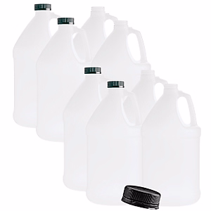 1-Gallon Empty Plastic Jugs (8 PACK) Reusable, Food-Safe, BPA Free | Heavy-Duty HDPE | With Black Tamper Evident Screw Caps