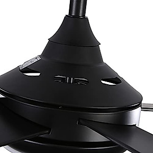 VACILL Low Profile Ceiling Fan with Light Black 52 inch,6 Speed Levels,LED Dimmable,for Farmhouse/Bedroom/Living Room