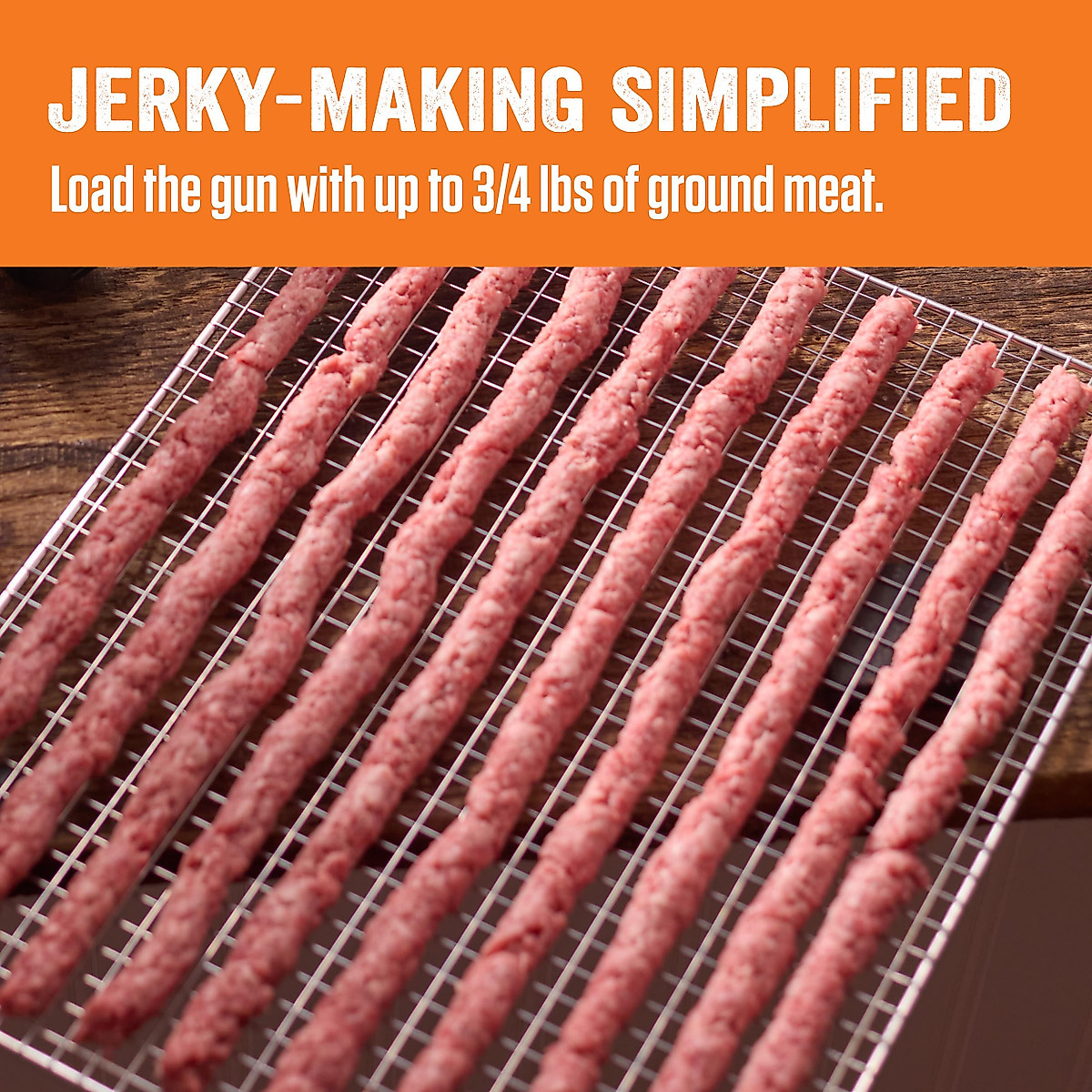 LEM Products Jerky Gun with Nozzles, Backwoods Seasonings, Plastic