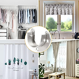 DAOST 16 Pack Closet Rod Bracket 1 1/4 Inch Closet Rod Holder Stainless Steel Closet Pole Socket Heavy Duty Closet Rod Support Closet End Support for Closet Shower Rod with Screws (U Shaped, 32mm)