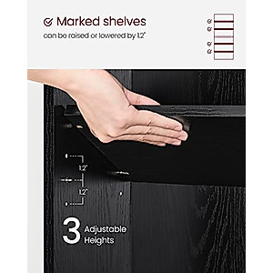 VASAGLE Bookshelf, 5-Tier Open Bookcase with Adjustable Storage Shelves, Floor Standing Unit, Black ULBC165T56