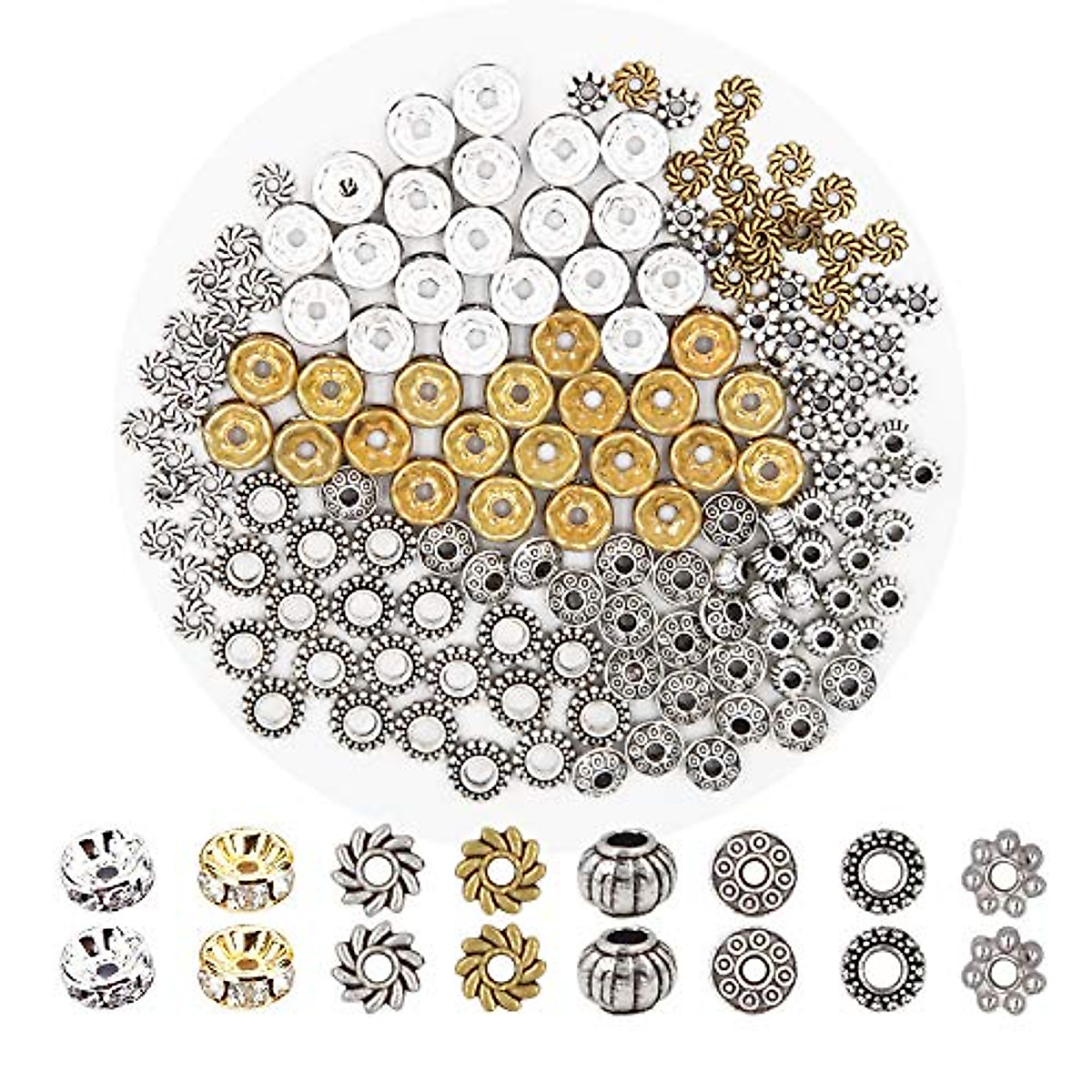 EuTengHao 702Pcs Lava Beads Stone Rock Beads Rainbow Striped Beads Kit with Chakra Beads Cloisonne Beads Spacer Beads Bracelet String Cord for Diffuser Essential Oils Adult Jewelry Making Supplies