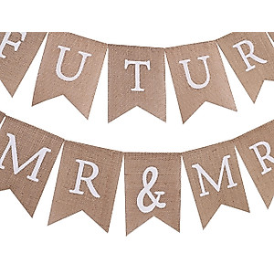 Future Mr&Mrs Burlap Banner - Future Mr&Mrs Couples Shower Decor,Bridal Shower Decorations ,Engagement Banner , Best Bridal Wedding Supplies
