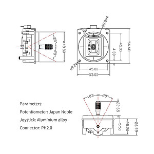 Radiolink RC Dual-Stick Transmitter Original Thumb Joystick Rocker Gimbals for AT9 AT9S AT9S Pro AT10 AT10 II Replacement Accelerator (for Throttle)