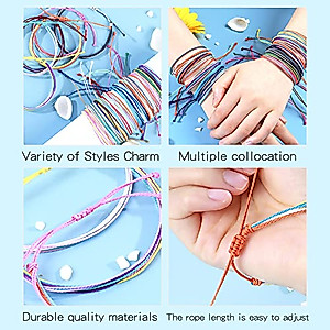 Dcfywl731 16 Pieces String Wave Bracelet for Teen Girls Colorful Handmade Braided Rope Friendship Bracelets Boho Surfer Bracelet for Teen Girls Summer Beach Bracelets Anklets Jewelry