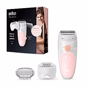 Braun Epilator Silk-épil 5 5-620, Hair Removal for Women, Shaver & Trimmer, Cordless, Rechargeable, Wet & Dry , 6 Piece Set