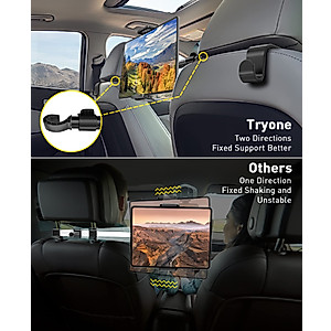 Car Tablet Holder Mount for iPad: Headrest Tablet Stand for Car Back Seat Compatible with iPad Pro Air Mini | Galaxy Tab | Kindle Fire HD | Switch OLED or Other 4.7-12.9" Devices