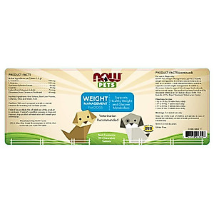 NOW Pet Health, Pet Glucose Metabolic Support, Formulated for Dogs, NASC Certified, 90 Chewable Tablets