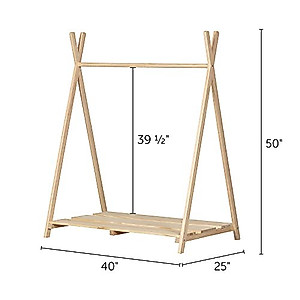South Shore Sweedi Scandinavian Clothes Rack for Kids-Natural Pine