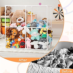 LIANTRAL Stuffed Animal Storage Organizer Zoo Stuffed Animal Holder Large Plush Storage Shelf with Elastic Band for Nursery Playroom Bedroom, Living Room Chests & Organizers, White