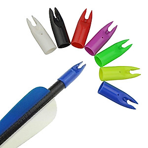 SHARROW 50pcs Archery Arrow Nocks Hunting for 7mm Arrows Shaft (Black)