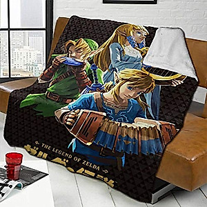 Fluffy Blanket Legend of Zel-Da Bed Blankets Super Soft Reversible Sherpa Fleece Blanket Throws 80"X60"