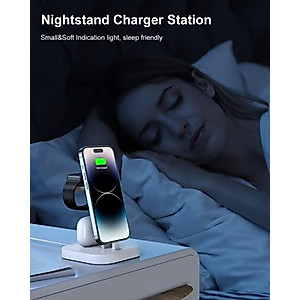 Charging Station for Multiple Devices - ADADPU 3 in 1 Wireless Charger Stand for Apple Watch Series 8/7/6/5/4/3/2/SE Phone Charging Dock for AirPods iPhone 14/13/12/11 Pro X Max XS XR 8 7 Plus