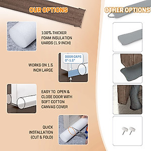 VISEMAN Under Door Stopper, Door Noise Blocker, Adjustable Door Sweeps Window Blocker, Door Bottom Weather Stripping, 20 to 36" Clear Self Stick Door Bottom