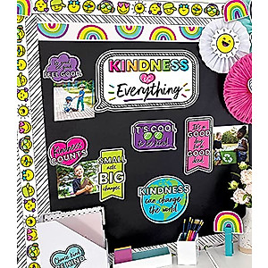Carson Dellosa Kind Vibes 36 Ft Straight Emoji Bulletin Board Borders, Classroom Borders for Bulletin Board, White Board, Cork Board, Locker, and Classroom Décor, Bulletin Board Trim